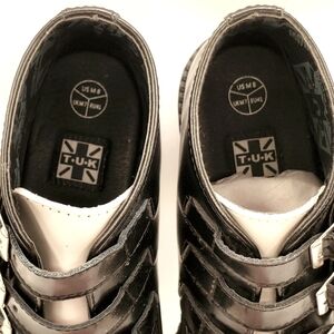T.U.K | Shoes | Buckle Creeper Boots Black White Leather Tuk Nib | Poshmark